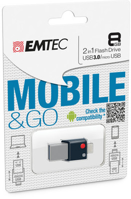 MINI CLE DOUBLE EMTEC OTG MICRO + USB 3.0 8GO / 8 go pour PC SMARTPHONE ...