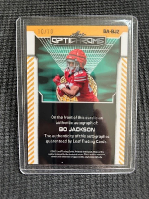 2025 Leaf Optichrome BO JACKSON #10/10 Bookend Auto Ohio State Buckeyes ...
