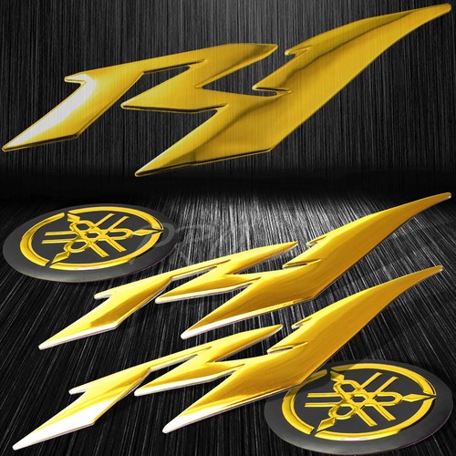 6" R1 3D Logo Emblem+2"Fairing/Fender Badge Sticker for YZF-R1/R1S ...