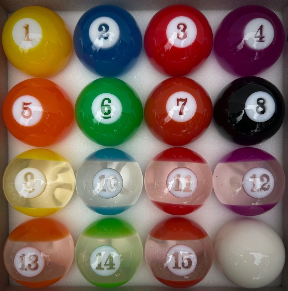 Transparent Billiard Ball Set - 16 Balls - TOURNAMENT QUALITY | eBay