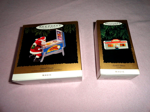 VTG 1996 Hallmark Keepsake Magic Pinball Wonder & 1995 Santa's Diner ...