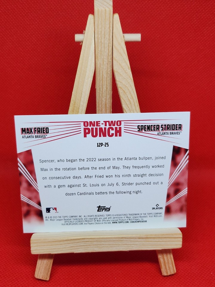 Max Fried Spencer Strider 2023 Topps One-two Punch Card #12P-25 | eBay