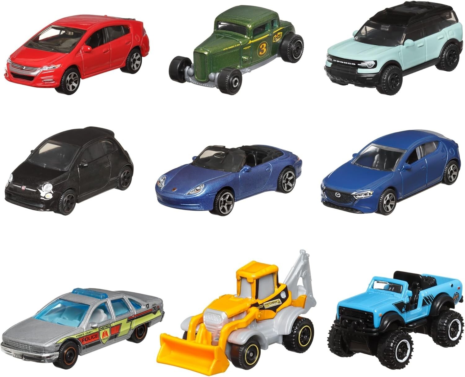 Matchbox 9-Pack 1:64 Die-Cast Cars Set Realistic Vehicles Kids ...