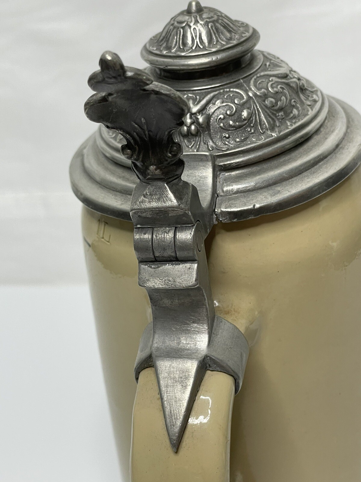 German Beer Stein Vintage 1 Liter Capacity With Unique Desiring On Lid ...