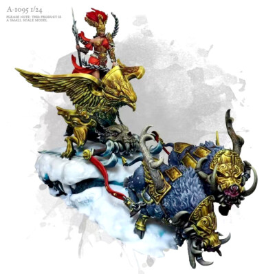 1/24 Resin Model Female Warriors & Monsters Mount Unassembled Unpainted ...