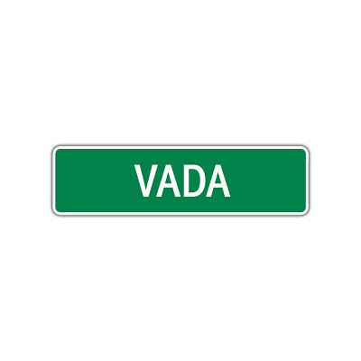 Vada Girls Name Letter Printed Label Wall Art Decor Novelty Aluminum ...