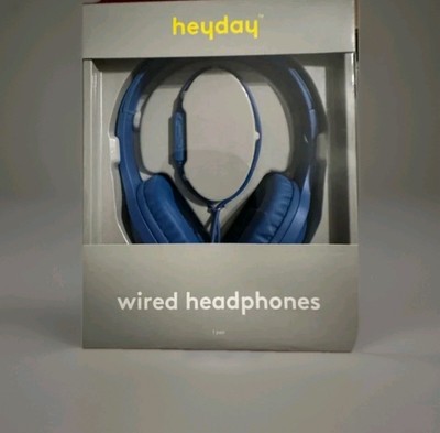 Heyday Wired On-Ear Padded Headphones Built In Microphone Blue | eBay