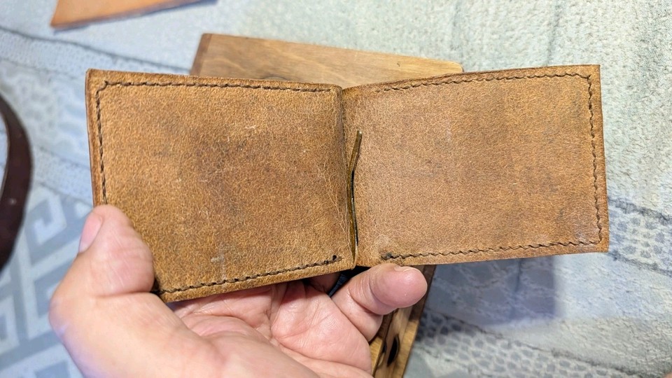 Cortez Leather Handmade Money Clip Wallet Cards Unfolded Bills | eBay
