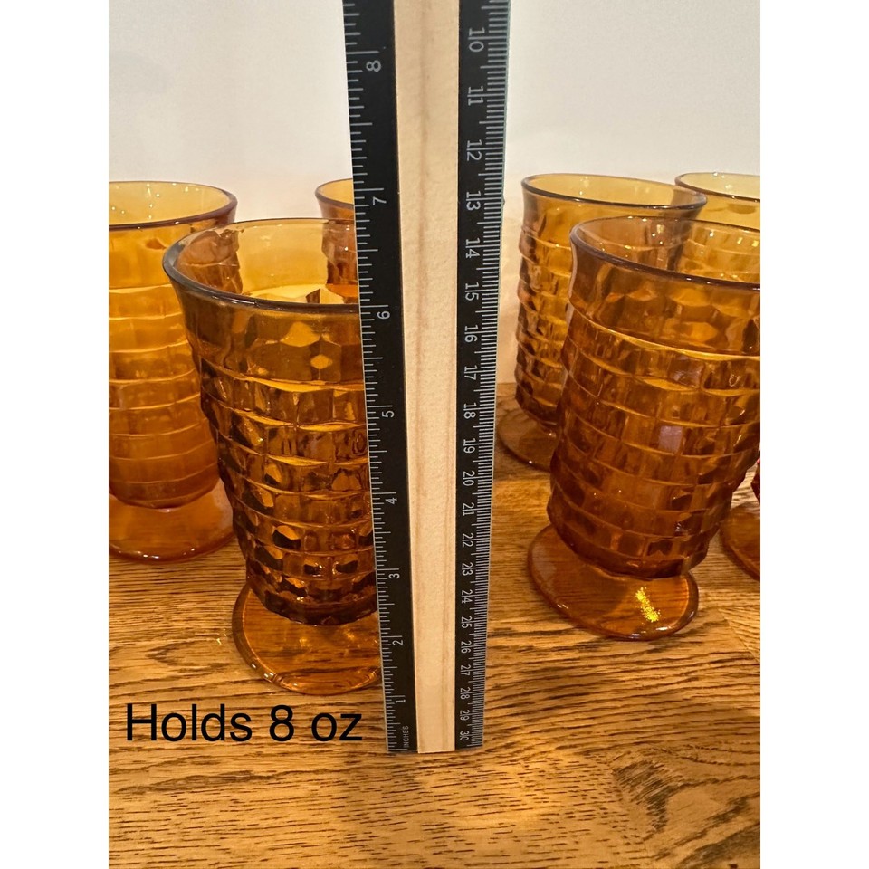 Indiana Colony Gold Glass Goblets Whitehall Pattern, Cubist Style ...