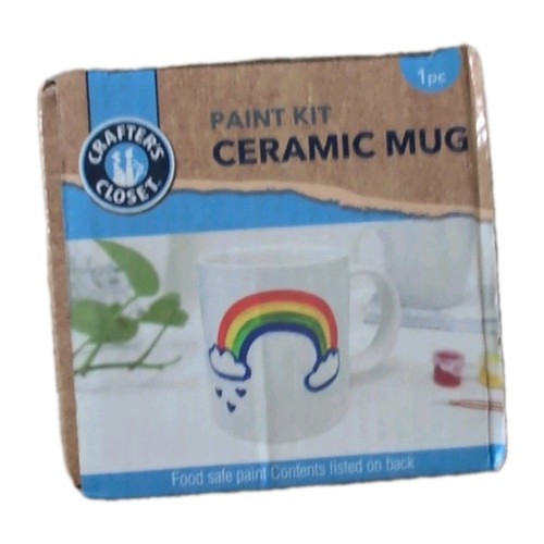 Crafter's Closet Ceramic Design Your Own 11ozMug 6 Pc Paint Kit Brush 4 ...