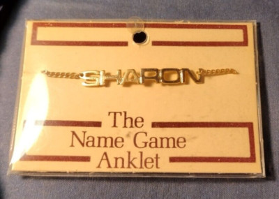 NOS Vintage The Name Game "SHARON" Anklet Gold Plated Personalized | eBay