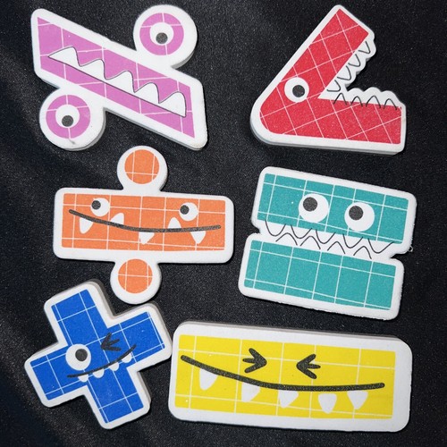 6pc Math Monsters FUN Educational Fridge Magnets Plus Minus Percent ...