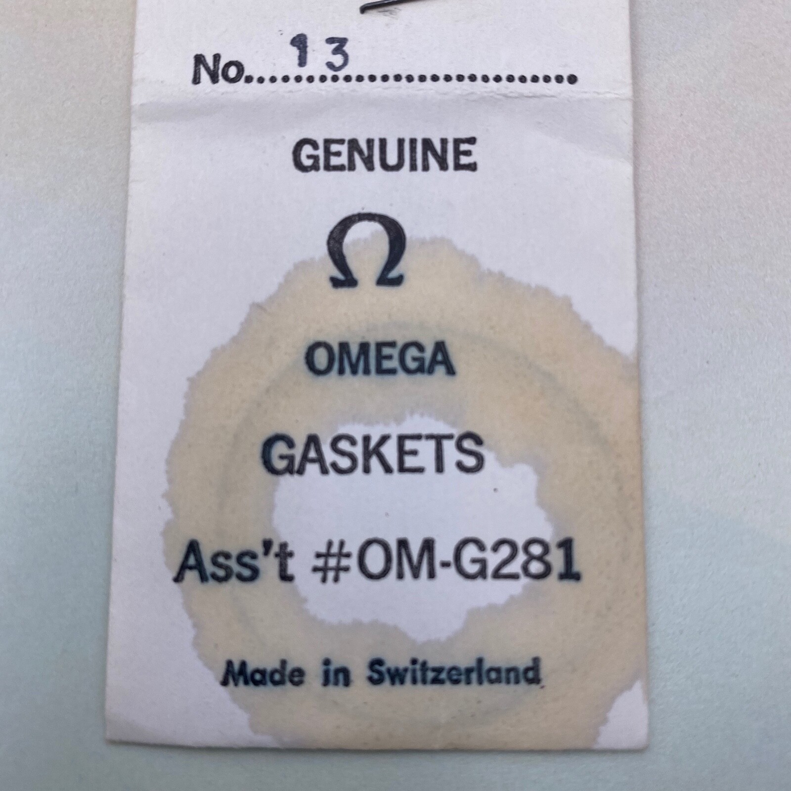 Genuine Omega Back Gasket No. 13 Ass't #OM-G281.Seal Package | eBay