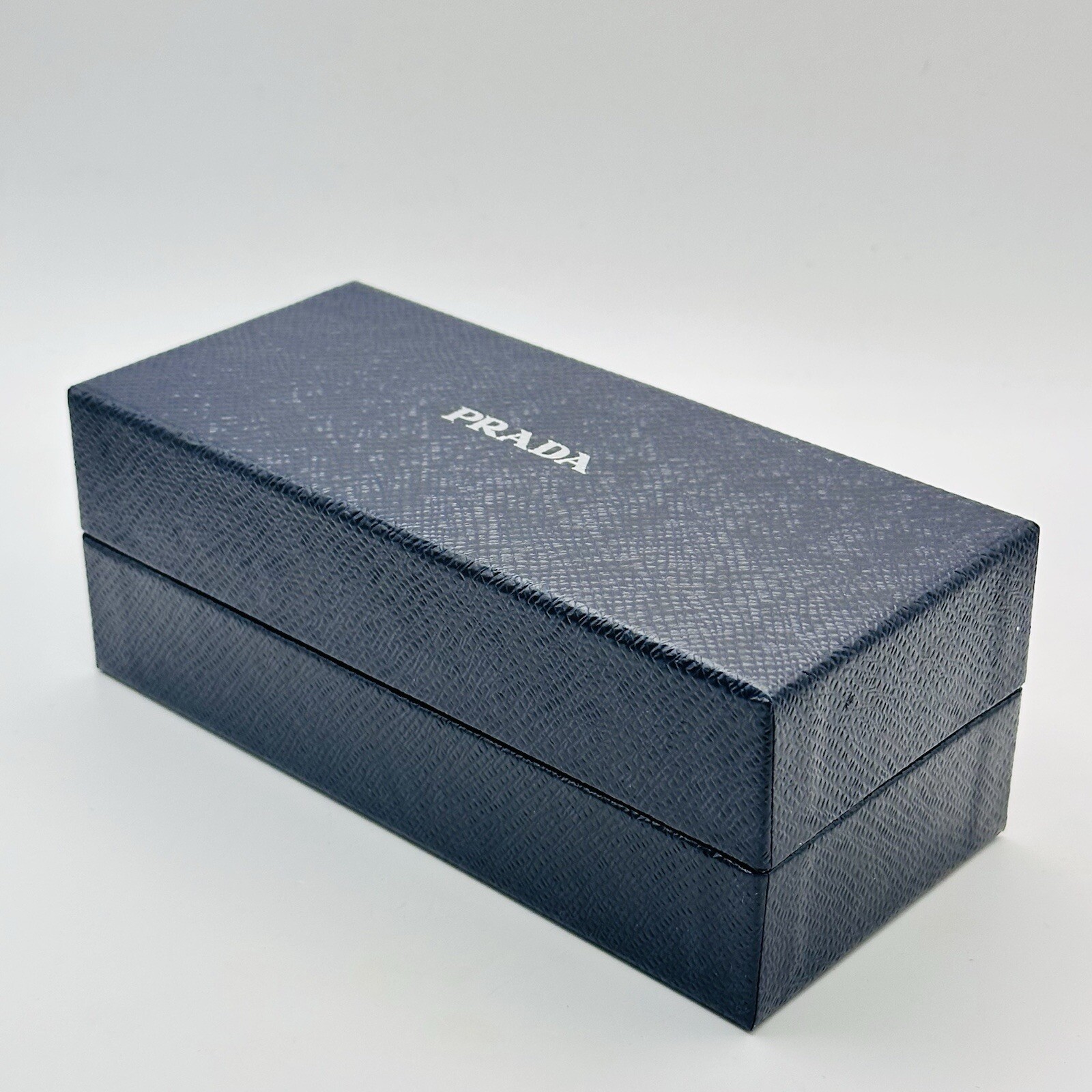 Prada Glasses Case Eyeglasses Sunglasses Black LOGO Leather Hard Shell ...