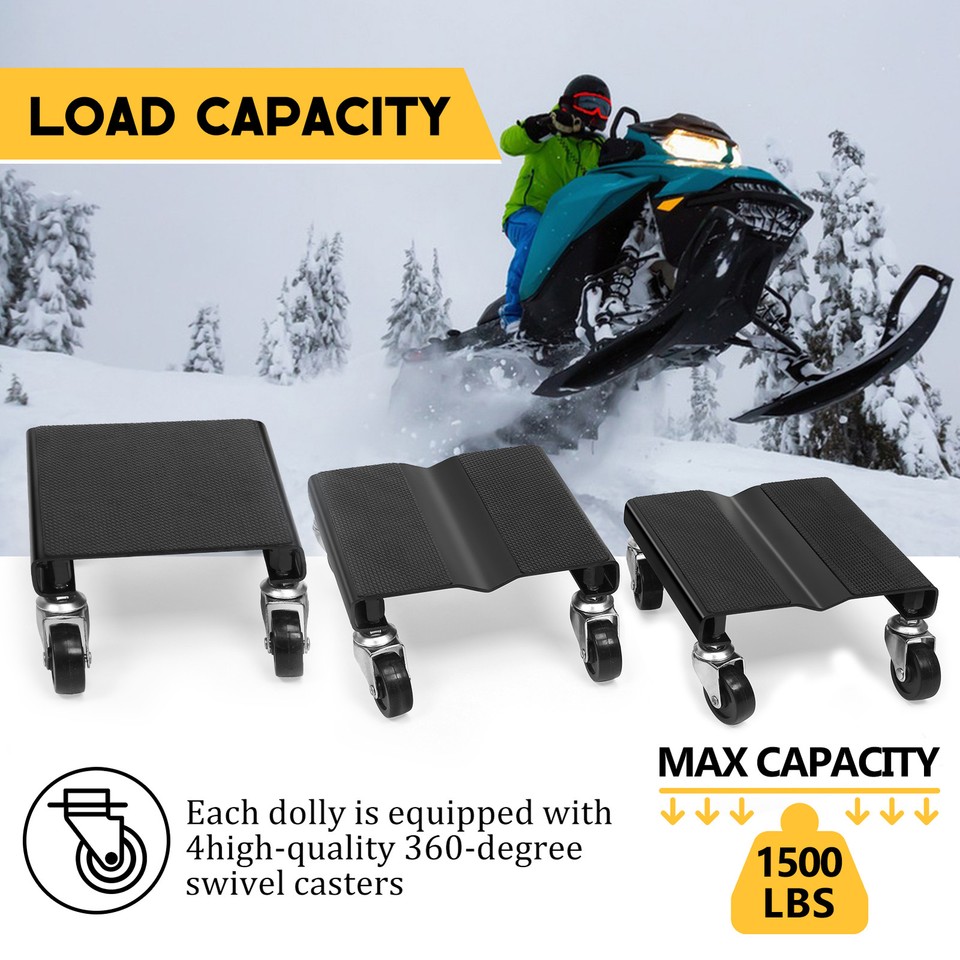 3PC X 1500LB Snowmobile Roller Dolly Set Snow Mobile Moving Storage ...