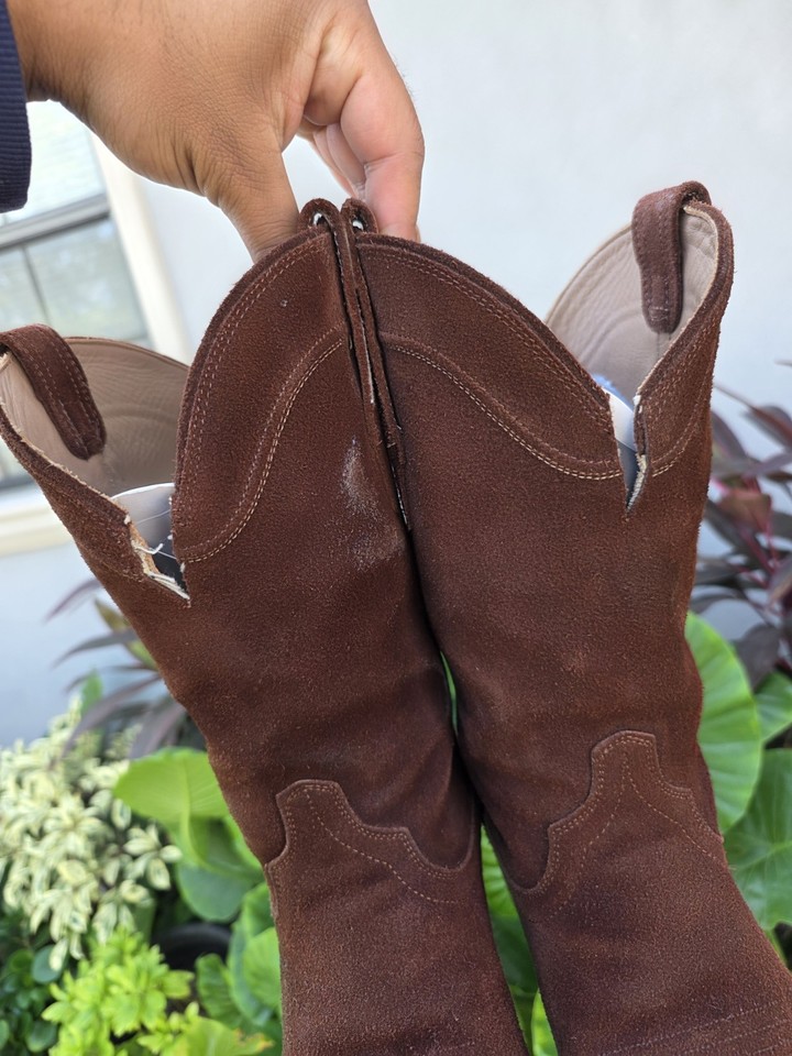 Tecovas The Shane Suede Chocolate Brown Western Roper Cowboy Boots Men ...