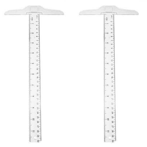 2pcs T Shape Rulers Double Scale Ruler Plastic Measuring Measuring Tool ...
