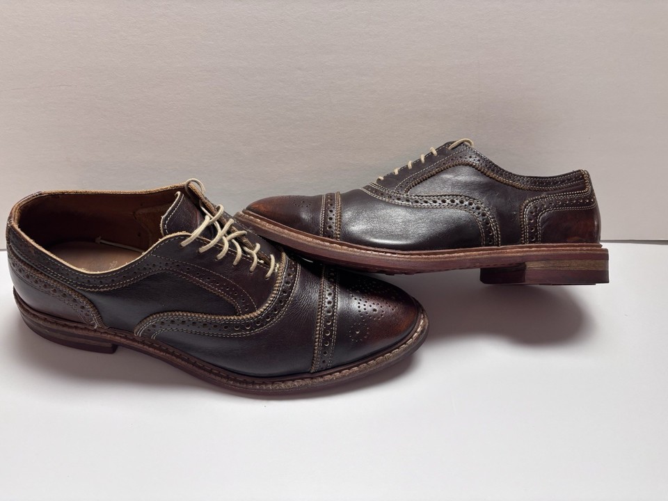 Allen Edmonds Strandmok Brown Leather Cap Toe Oxford Dainite Sole Shoes ...