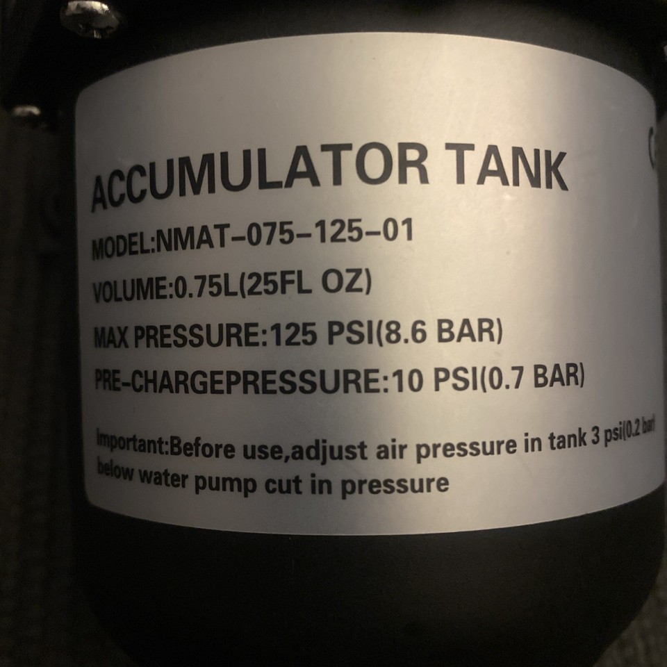 Pre-Pressurized Accumulator Tank, RV Accumulator Tank 0.75L Max 125PSI ...