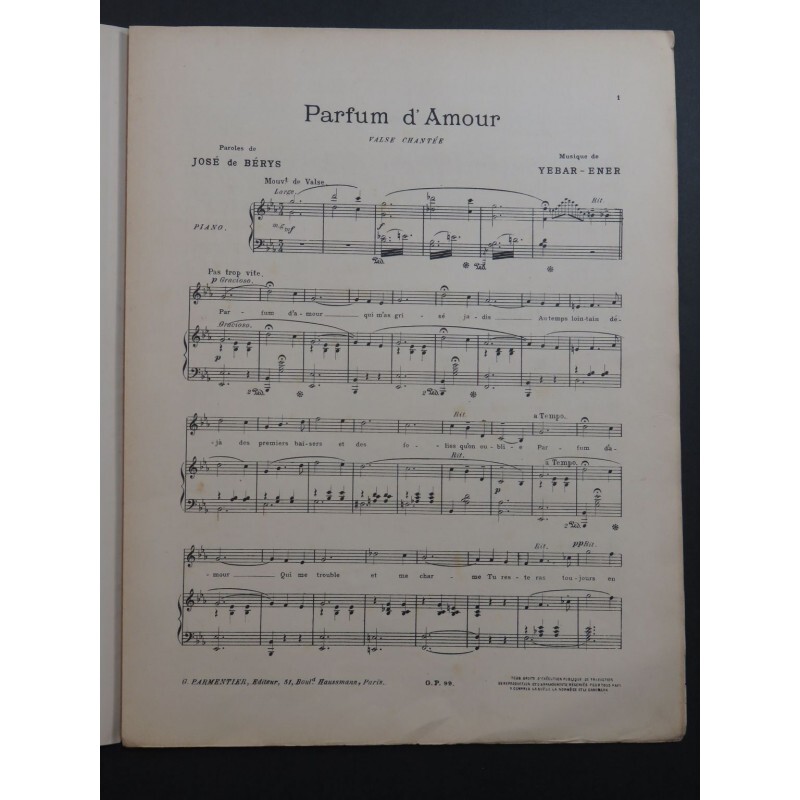 YEBAR-ENER Perfume Of Love Piano Song | eBay UK