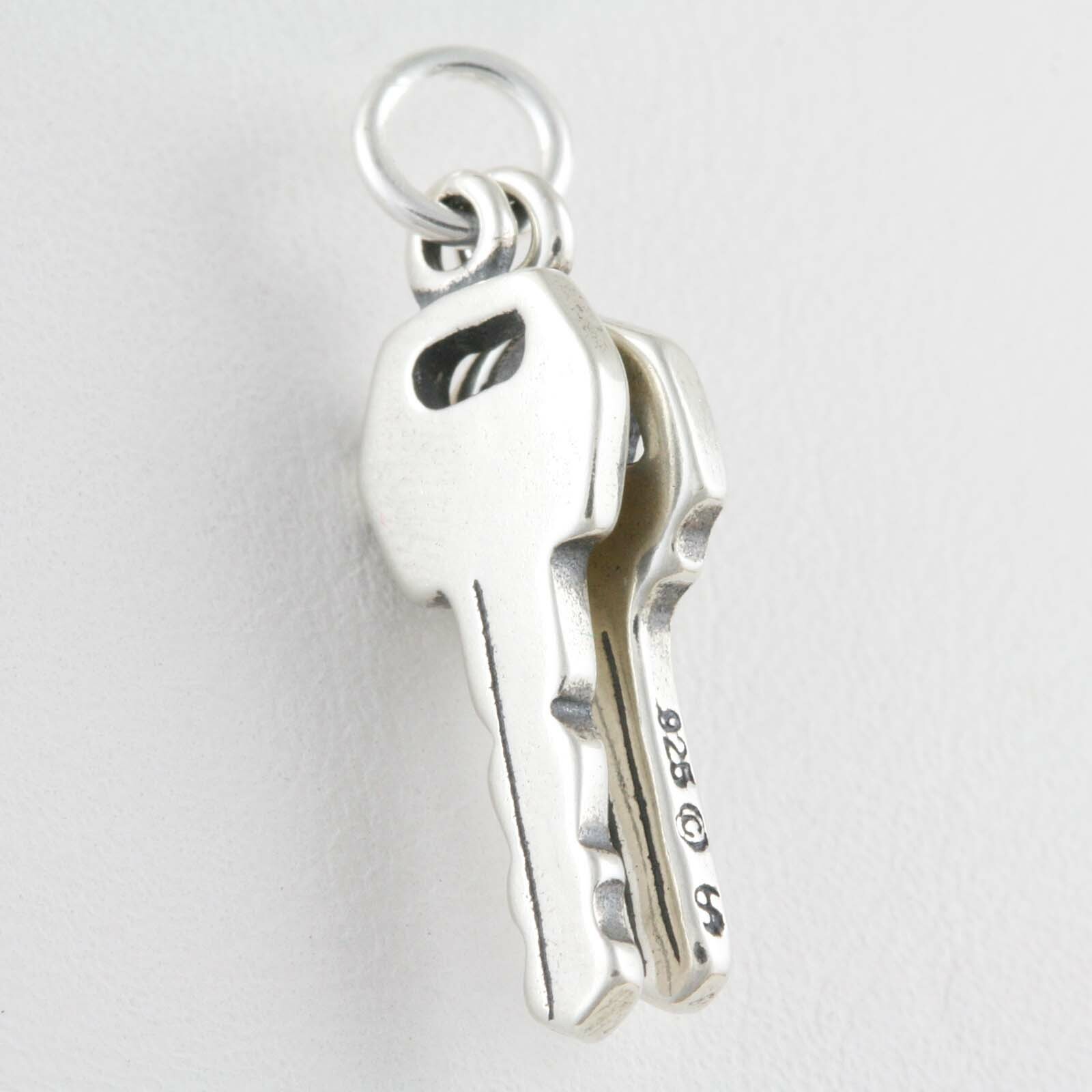 Pair of House Keys Dangling 3D 925 Solid Sterling Silver Charm Realtor ...