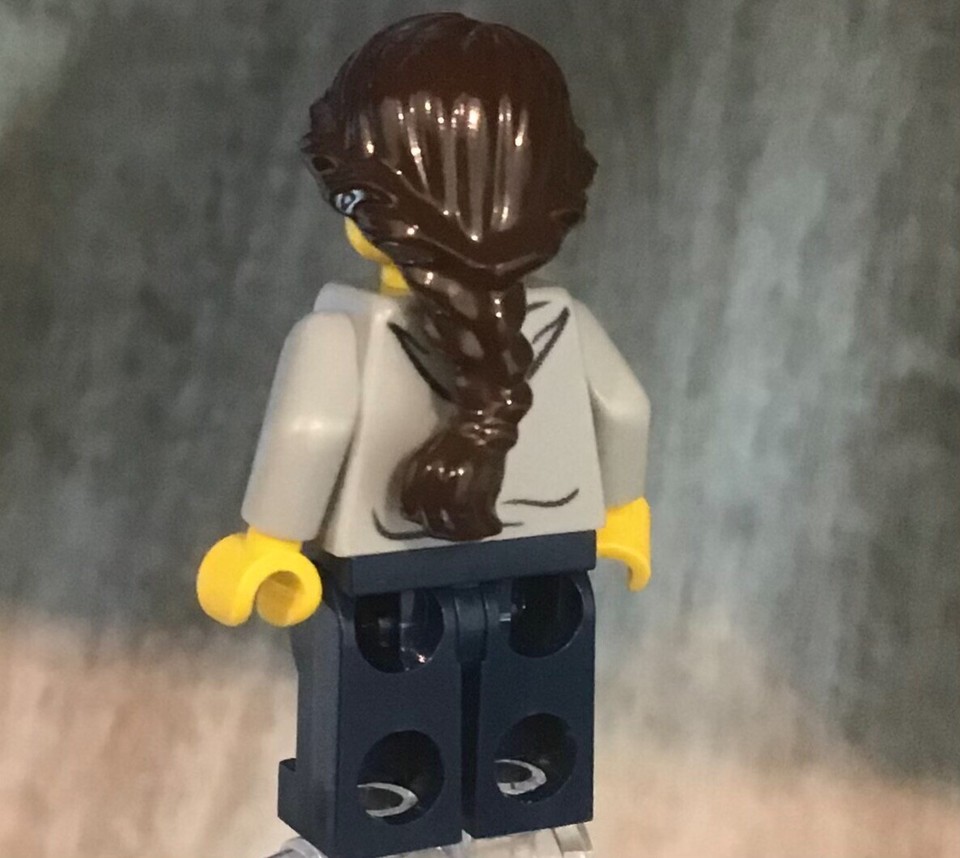 LEGO Female Girl Minifig, Hoodie, Long Braided Dark Brown Hair | eBay
