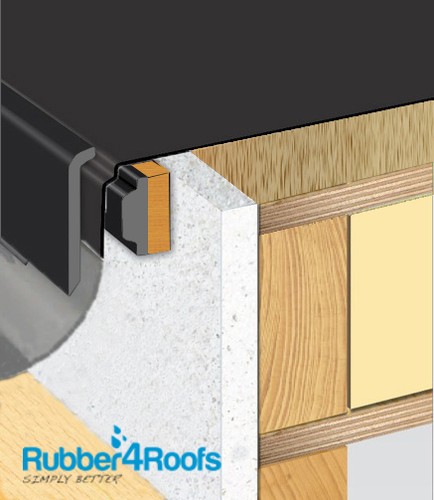 Rubber Roofing Gutter Trim uPVC 2 Metres, Gutter Drip Sure Edge Flat ...