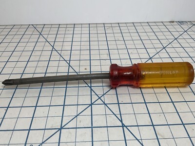 Vintage DUNLAP Phillips #2 Screwdriver, No Model Noted - RED/Amber Grip ...