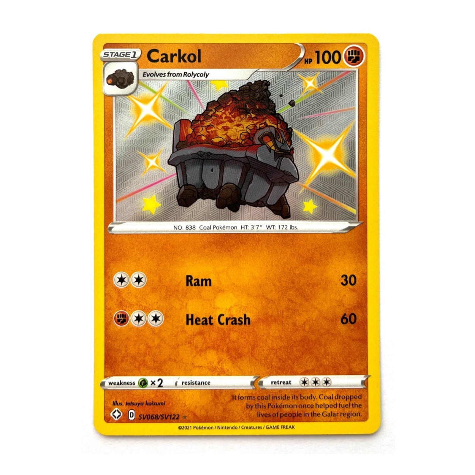 Pokemon SHINY CARKOL SV068/SV122 - Shining Fates - RARE HOLO - MINT | eBay