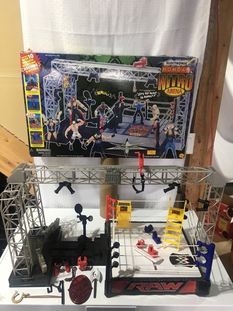 WCW Electric Monday NITRO Arena Playset Ring Toy Biz 1999 Boxed WWF WWE ...
