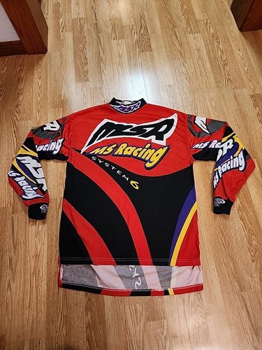 MSR MS Racing System 6 Motocross Jersey Sz Large USA Malcolm Smith Red ...