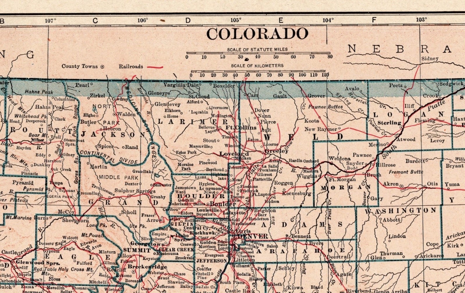 1921 Antique COLORADO State Map Vintage Map of Colorado Gallery Wall ...