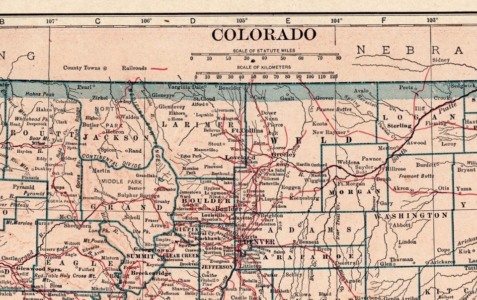 1921 Antique COLORADO State Map Vintage Map of Colorado Gallery Wall ...