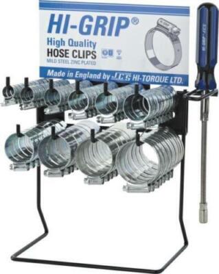 JCS 'Hi-Grip' Hose Clips Dispenser Rack Stand with 100 Clips & 1 Hose ...