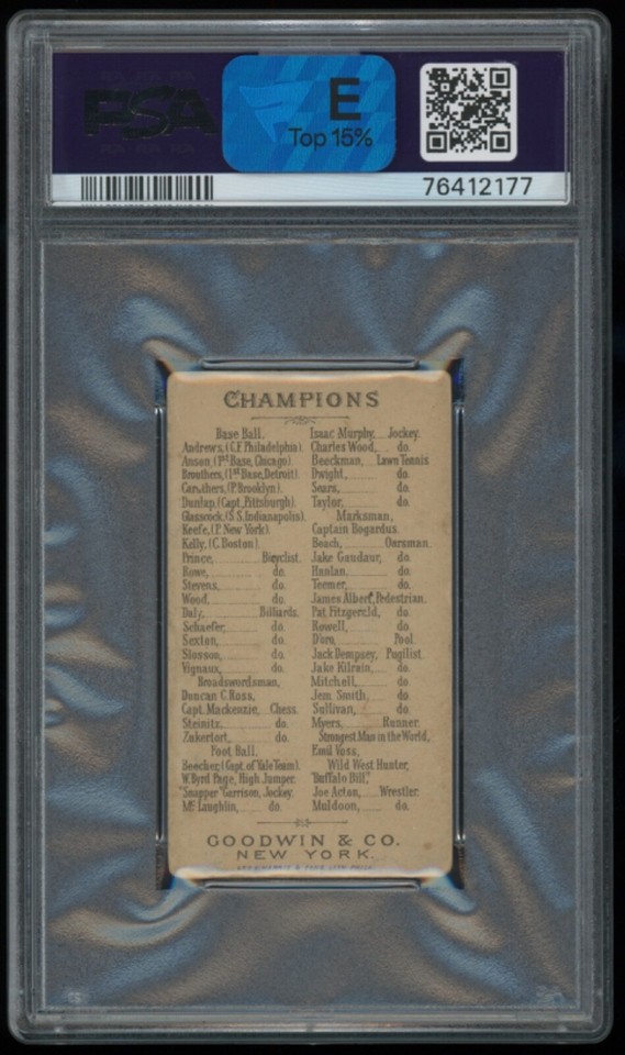 1888 N162 GOODWIN CHAMPIONS CAP ANSON BASEBALL PSA 2 *FANATICS "E" EYE ...