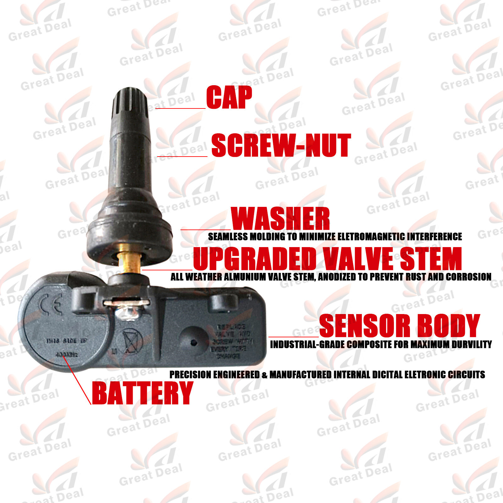 4Pack for Jeep Grand Cherokee Tyre Pressure Sensors 2007 To 2015 WK2 ...