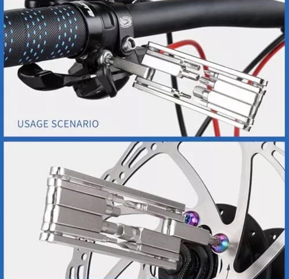 MTB Bike Repair Tool Kit Portable Folding Bicycle Multitool Hex Key ...