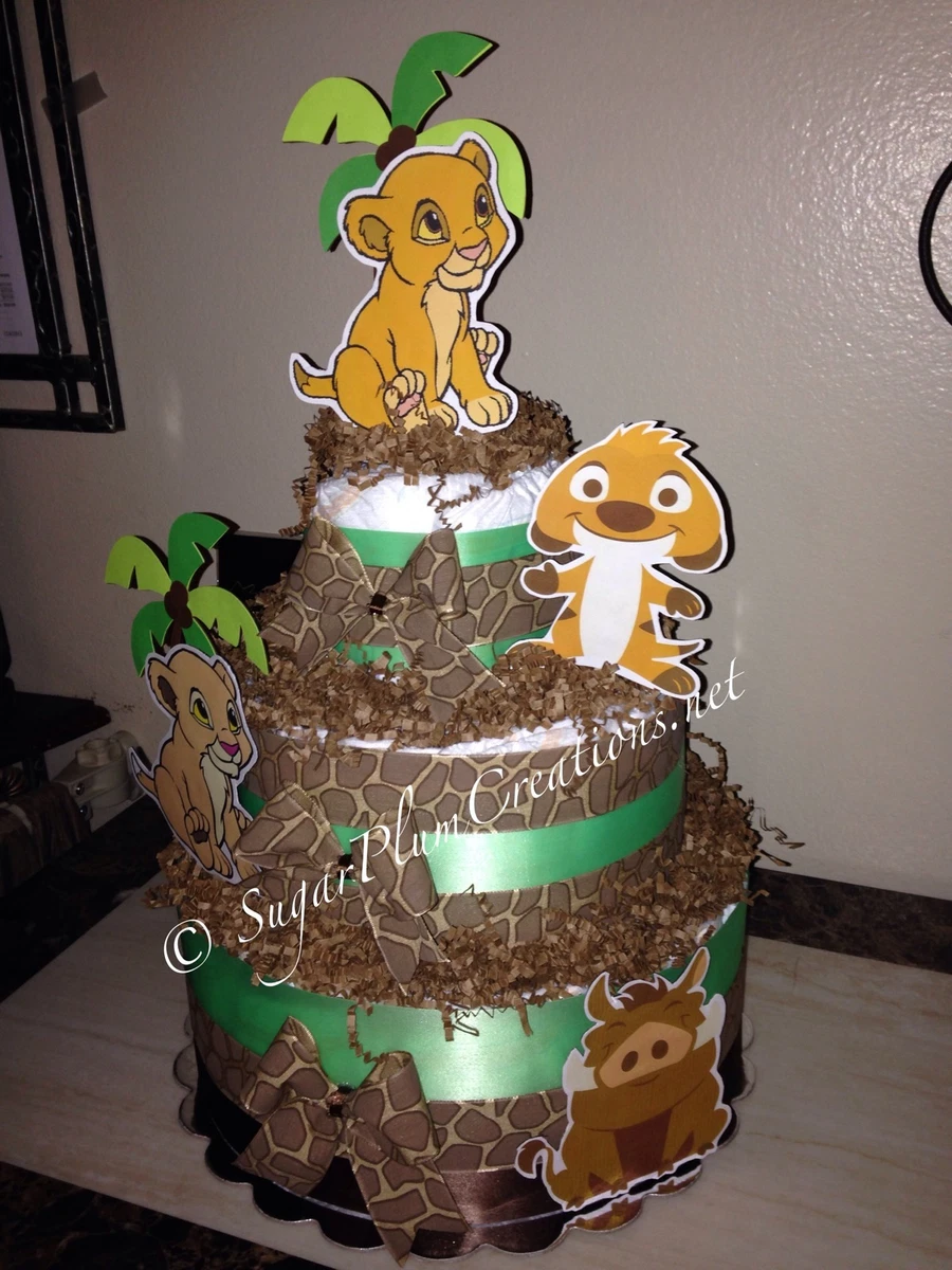 4 Tier, Lion King Diaper Cake, Simba and Nala Diaper Cake, Lion King ...