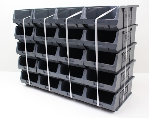 20 x Very Good Condition Plastic Parts Storage Bins Boxes - Grey Size 4 ...