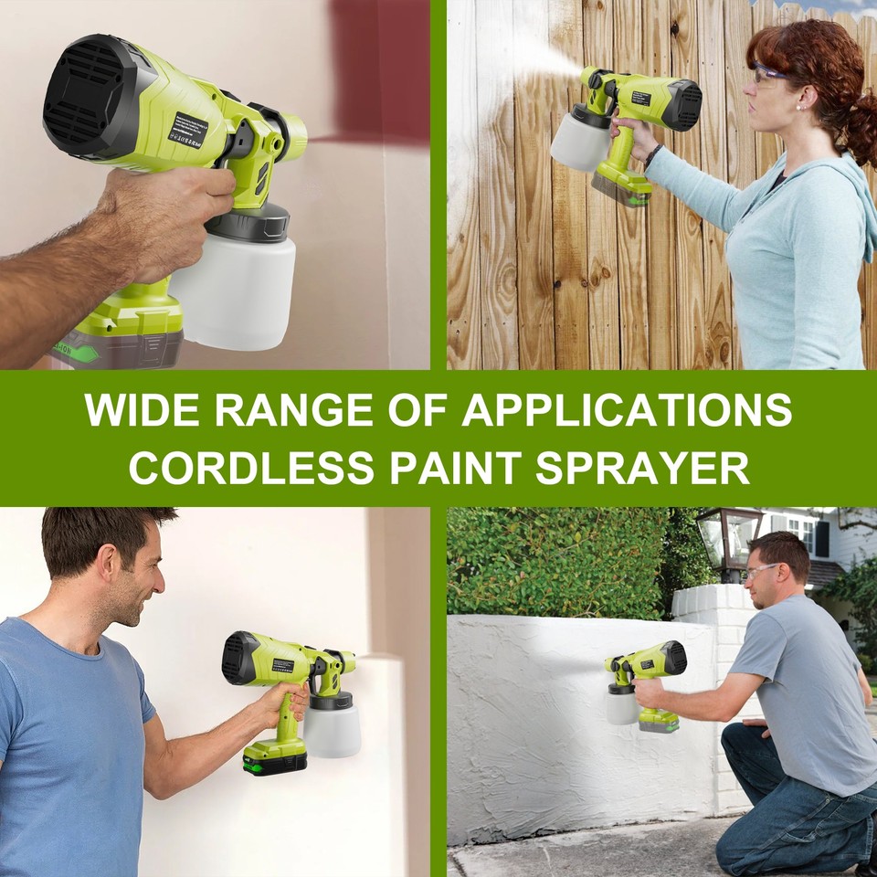 For Ryobi 18V Battery Cordless High Pressure Airless Spray Gun Paint ...