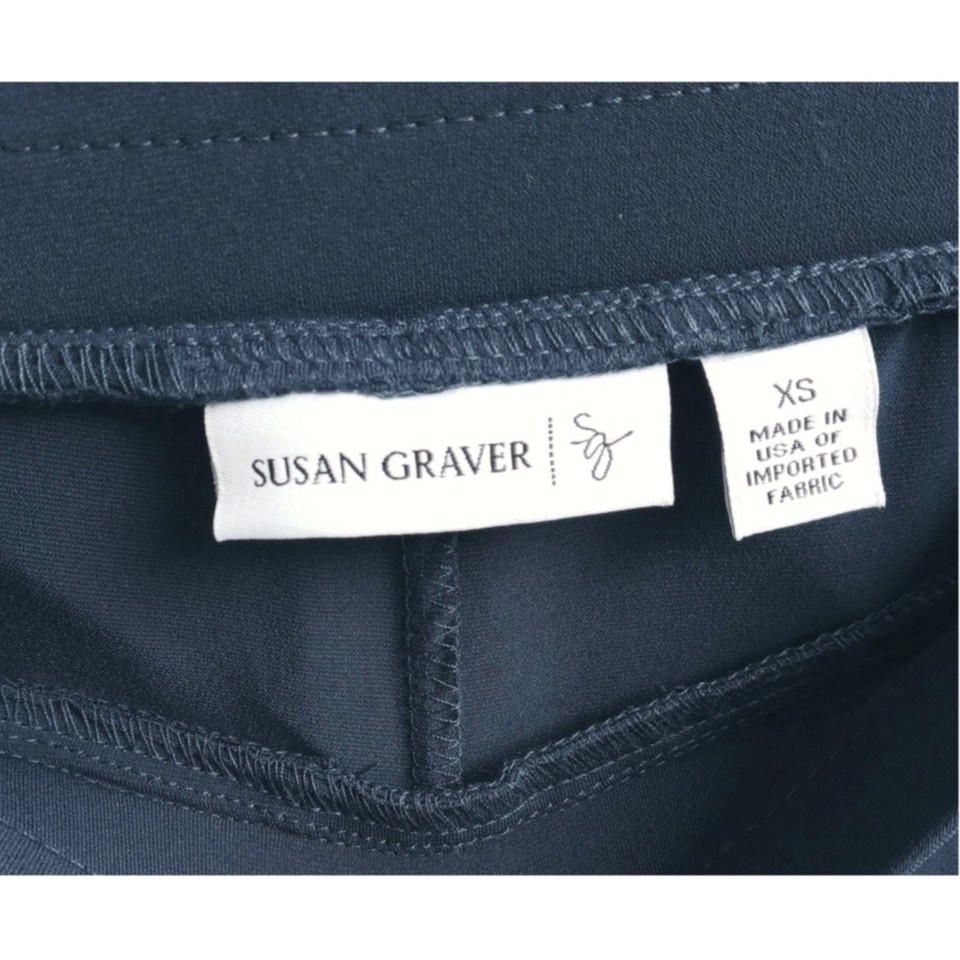 Womens Blue Capris Crop Pants Stretch XS Susan Graver Liquid Knit ...