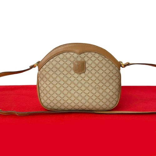 Extremely CELINE Celine Macadam Blazon Pattern Triomphe Logo Leather ...