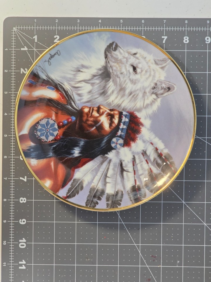 SPIRIT OF THE WHITE WOLF - Native American Collector Plate - Franklin ...