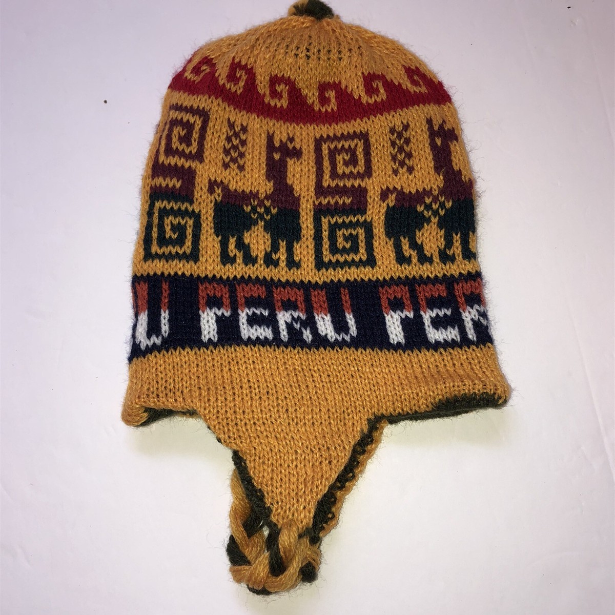 Handmade Chullo Hat From Peru Dark Blue W Ski Blue Adult Reversible ...