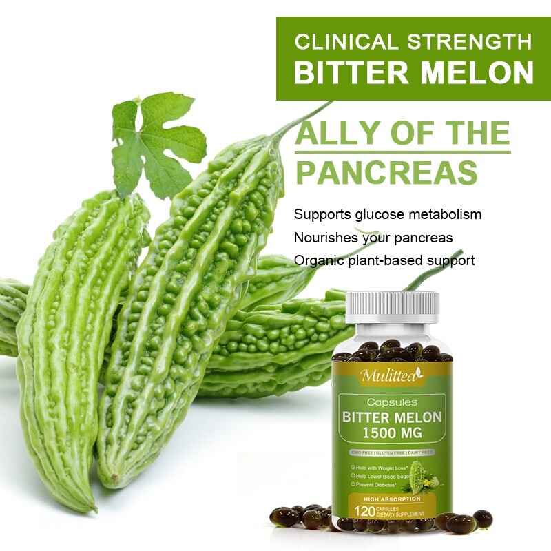 Organic Bitter Melon Capsules Bitter Melon Extract 1500mg Blood Sugar ...