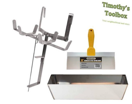 Drywall Mud Pan/Tape Holder Set with 12" Stainless Steel Pan and 12" Knife | eBay