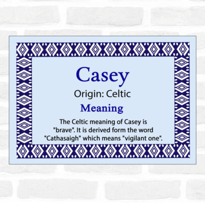 Casey Name Meaning Blue Certificate | eBay UK