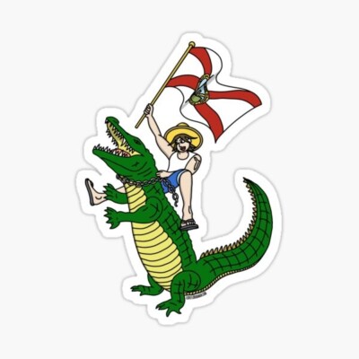 florida man riding gator funny Sticker laptop/ tumbler / wall sticker ...