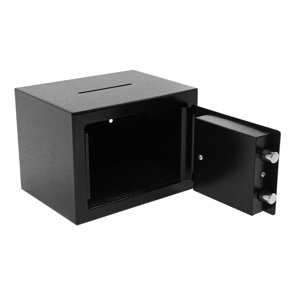 Black Free Standing Small Safe Box Safe Storage Box Cash Cabinet with ...