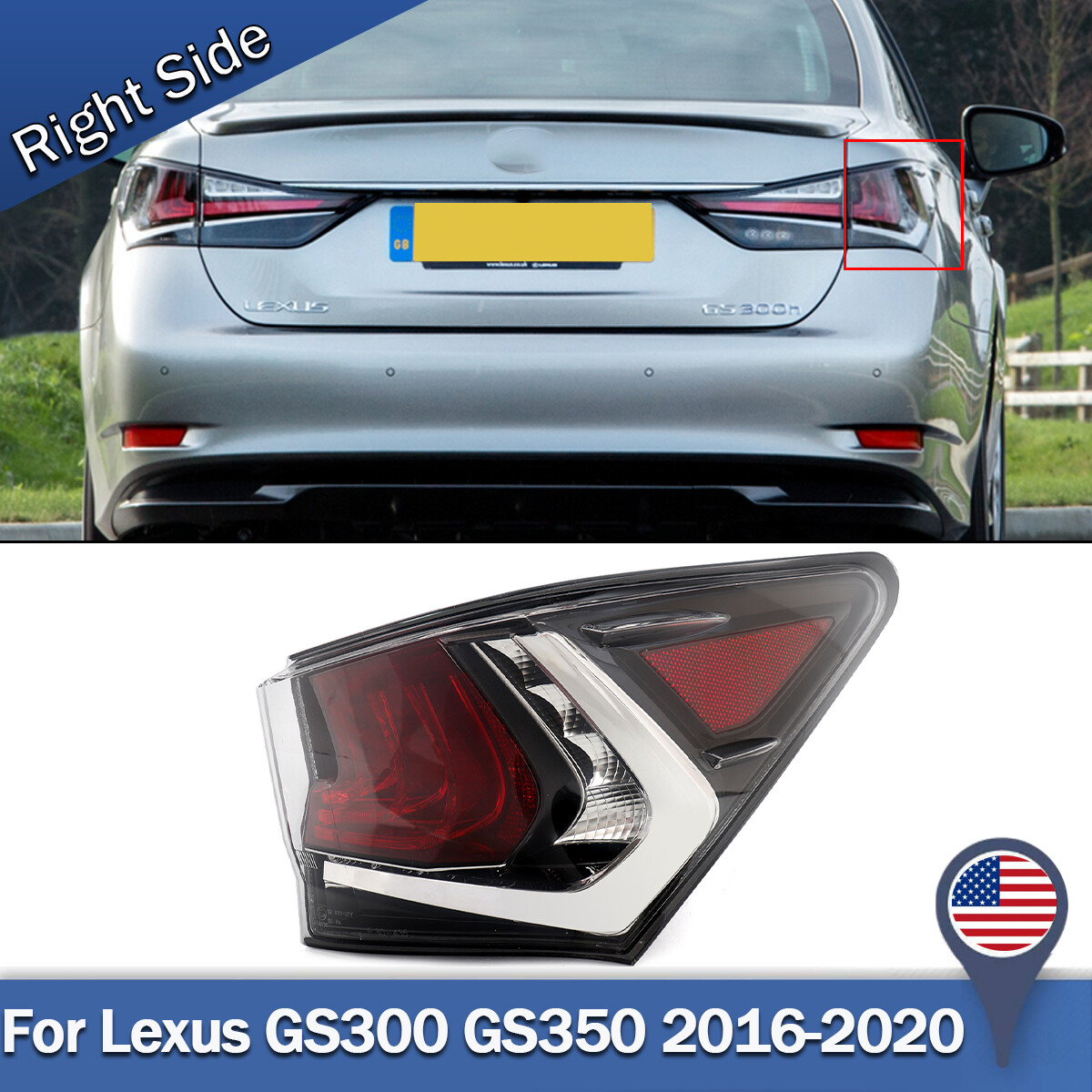 Right Outer LED Tail Light Assembly Rear Brake Lamp For Lexus GS300 ...
